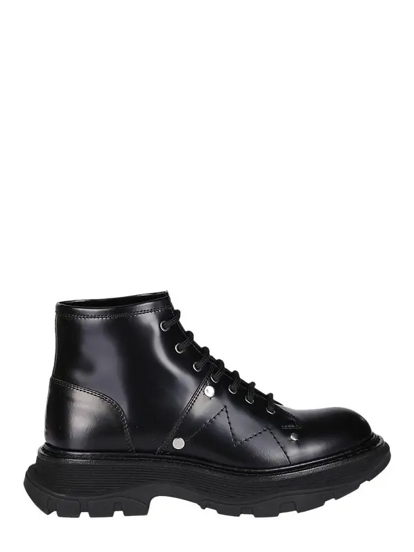 Alexander McQueen Tread Slick Lace-up Boots - Black