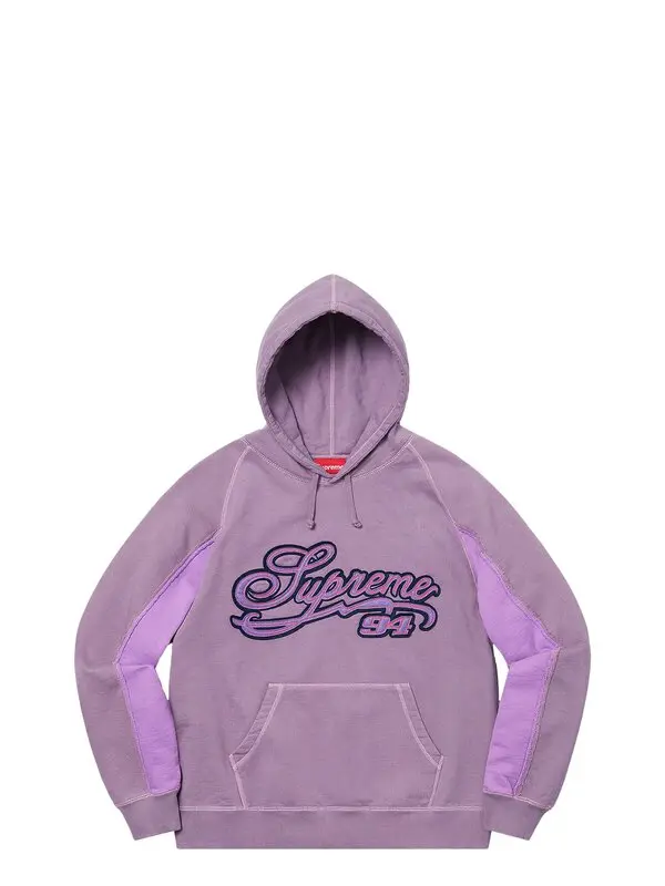 Supreme Paneled Script Hooded Sweatshirt - Purple