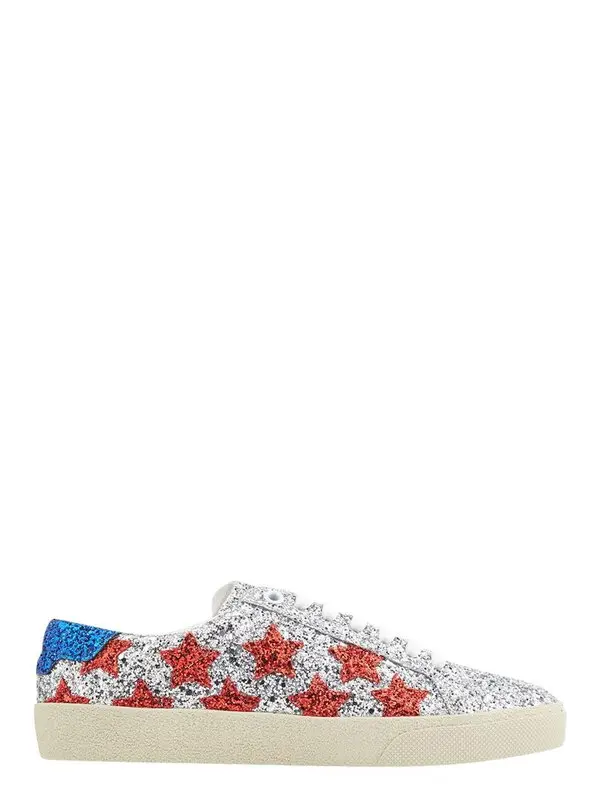 Saint Laurent Court Classic Low 'glitter Star - Silver