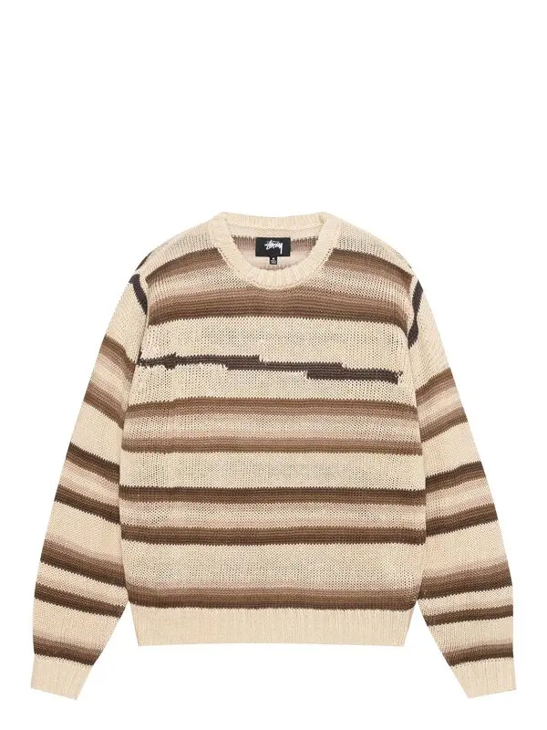StÜssy Tonal Stripe Linen Sweater - Cream
