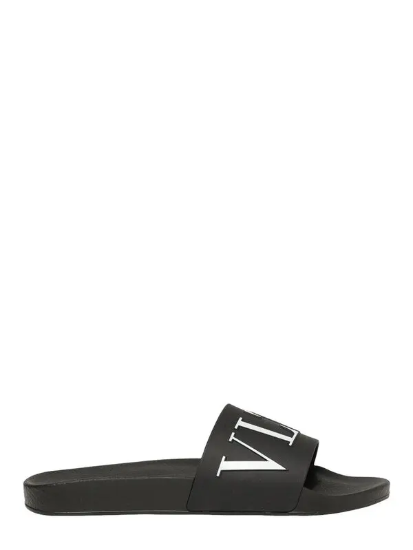 Valentino Garavani Vltn Rubber Sliders - Black
