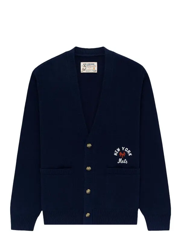 Aimé Leon Dore X New York Mets Merino Cardigan - Blue