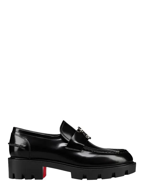 CHRISTIAN LOUBOUTIN Moc Lug Flat Loafer - Black