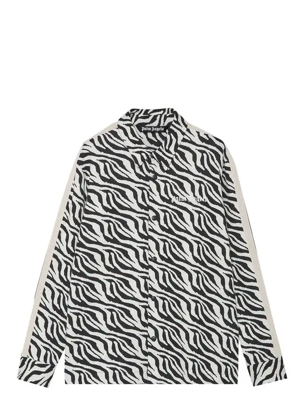 Palm Angels Zebra Jacquard Shirt - Black