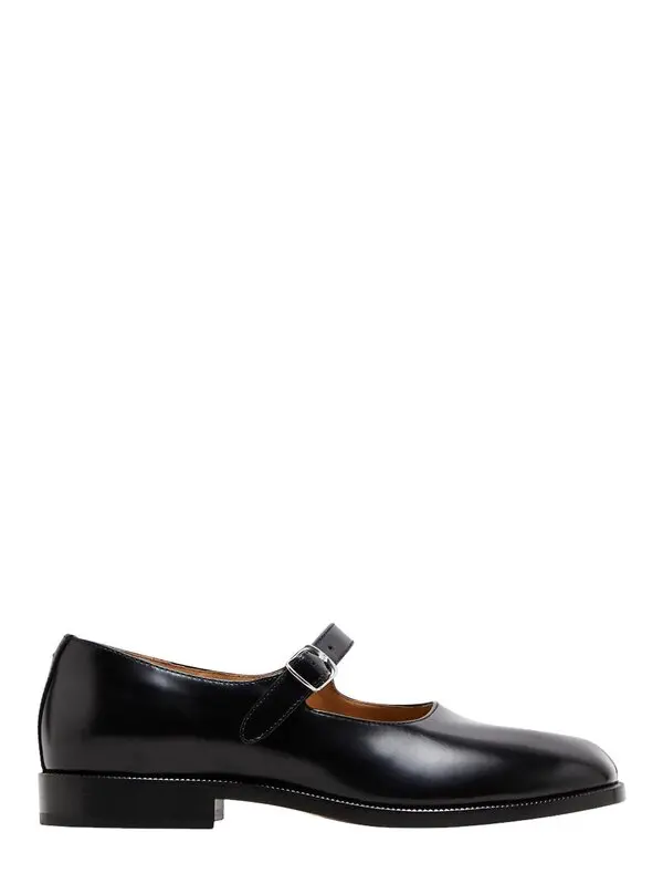 MAISON MARGIELA Tabi Mary Jane In Polished Leather - Black