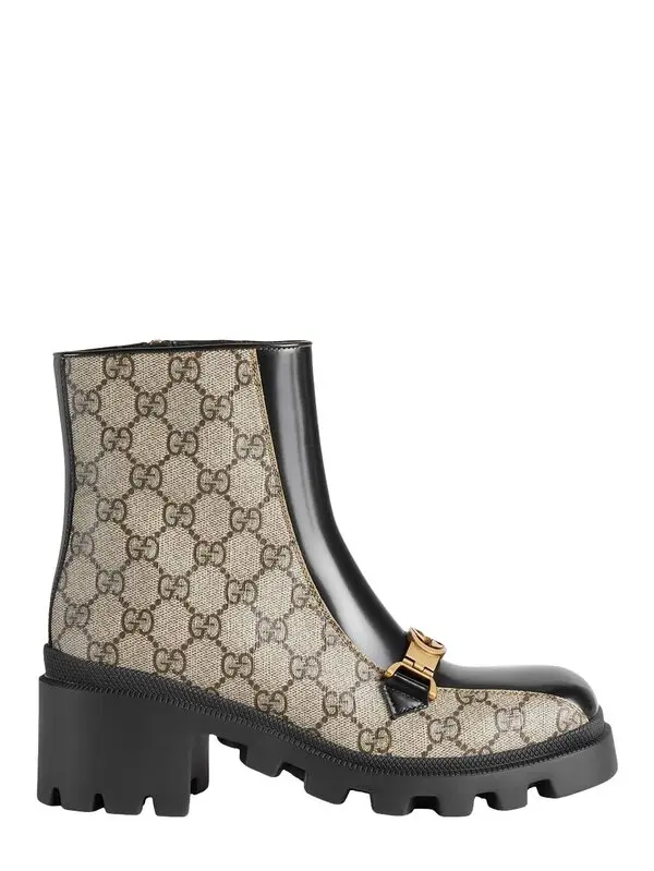 Gucci Gg Supreme Ankle Boots - Brown