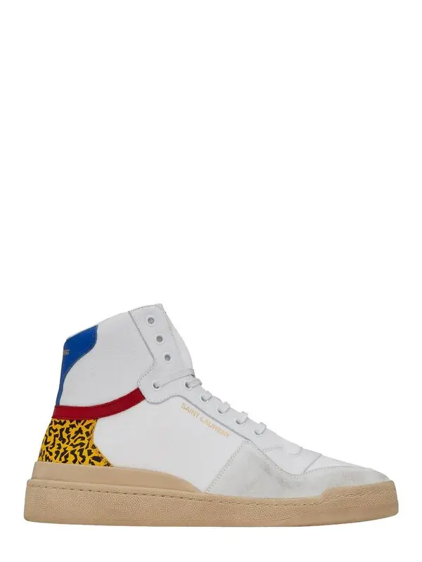 Saint Laurent Sl-24 Mid High-top Sneakers - White