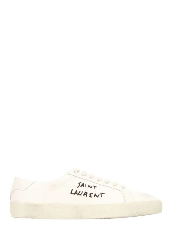 Saint Laurent Court Classic Sl/06 Low Embroidered Sneakers - White