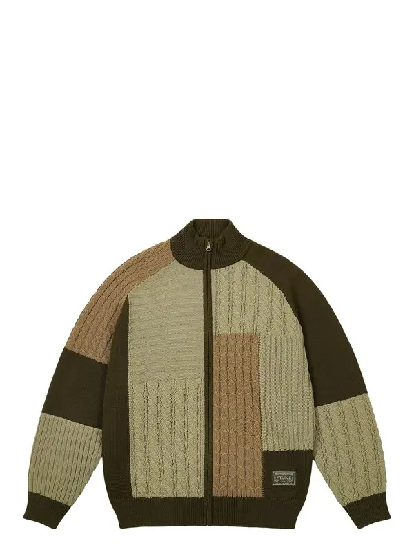 PALACE Patchwork Zip Knit - Green