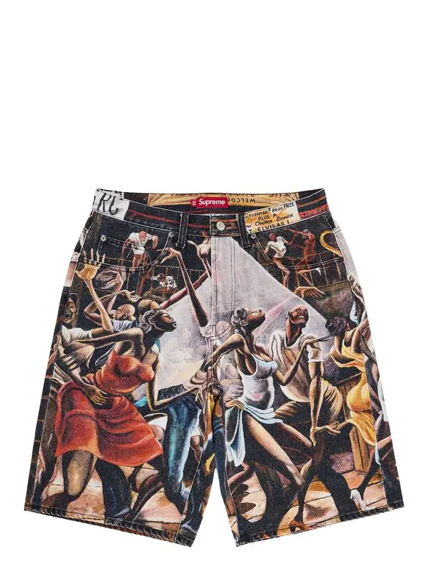 Supreme X Ernie Barnes Baggy Denim Short - Multicolor