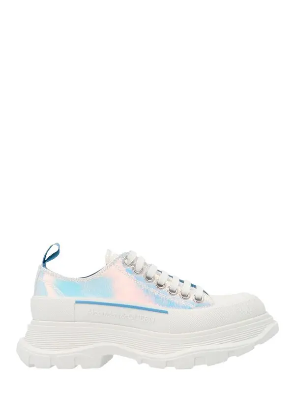 Alexander McQueen Tread Slick Lace Up Sneakers - White