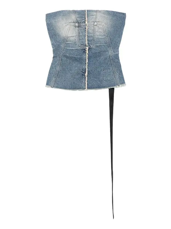 Rick Owens Denim Bustier Top - Blue