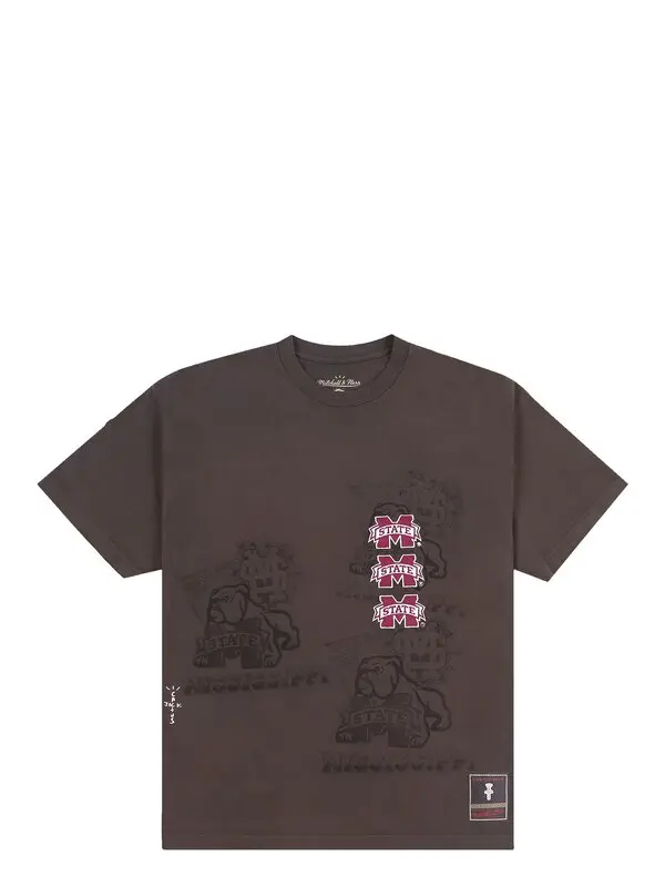 CACTUS JACK BY TRAVIS SCOTT X Mitchell & Ness Mississippi State University Seal Tee - Brown