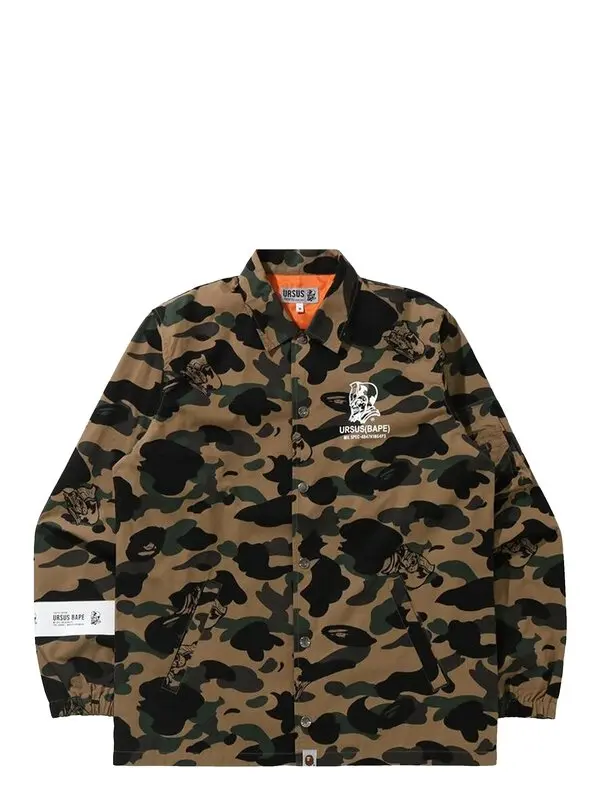 A BATHING APE Ursus Camo Coach Jacket - Green