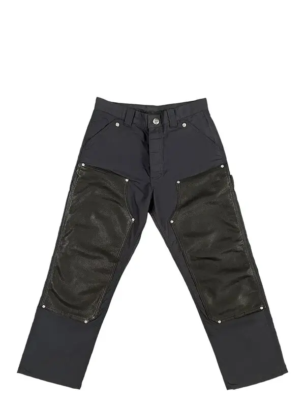Chrome Hearts Leather Knee Carpenter Pants - Black