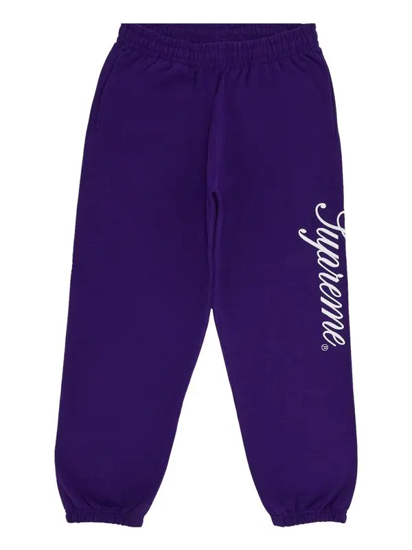 Supreme Embroidered Script Sweatpant - Purple
