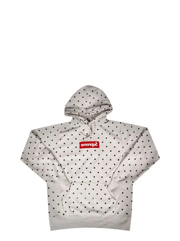 Supreme X Comme Des Garçons Shirt Polka Dot Box Logo Hooded Sweatshirt - Grey