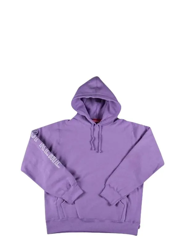 Supreme Hooded Sweatshirt With Sleeve Embroidery - Purple