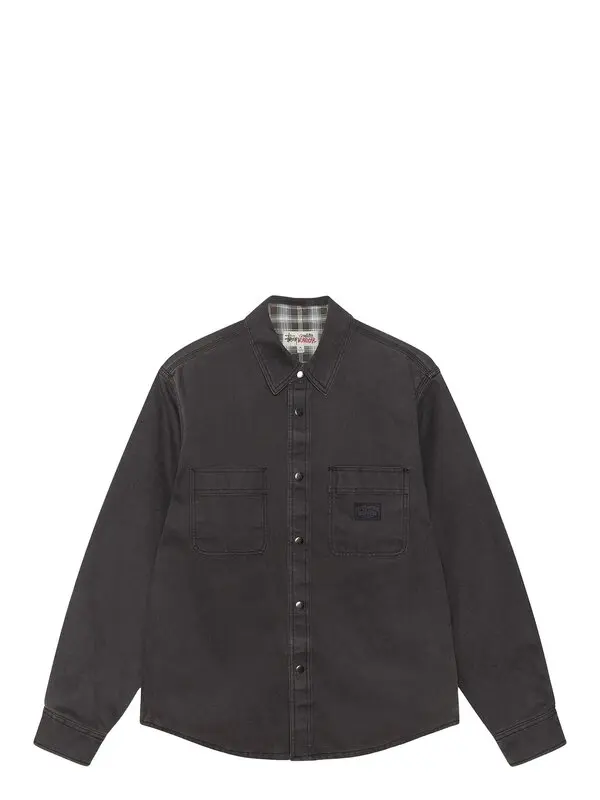 StÜssy Heavy Washed Canvas Shirt - Black