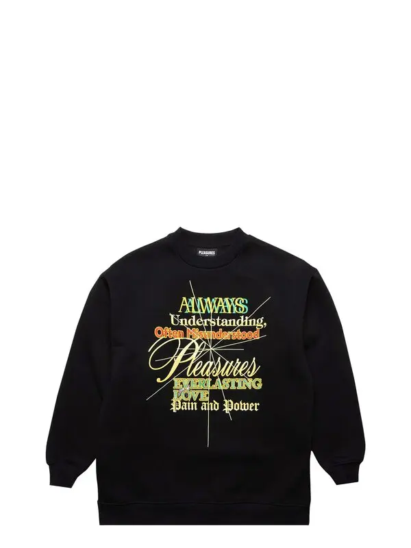 PLEASURES Faith Crewneck Sweatshirt - Black
