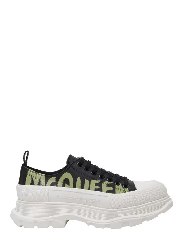 Alexander McQueen Tread Slick Lace Up Sneakers - Black