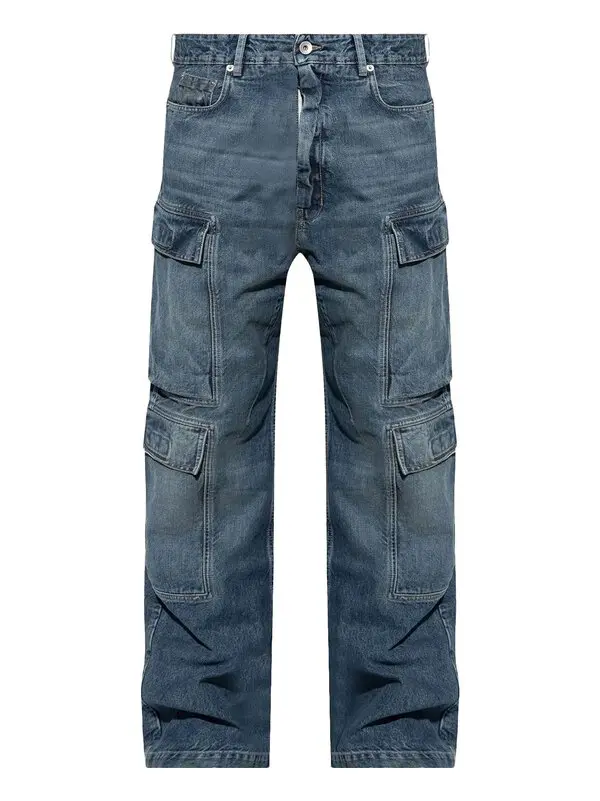 Rick Owens Double Cargo Jeans - Blue