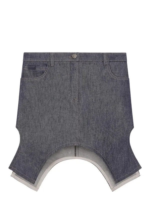 COURREGES Reversed Denim Mini Skirt - Grey