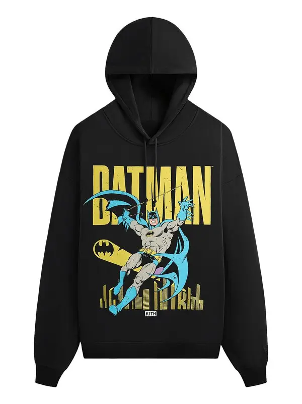 Kith X Batman Classic Vintage Nelson Hoodie - Black