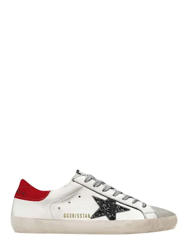 GOLDEN GOOSE Superstar Glitter Star Lizard Print Sneakers - White