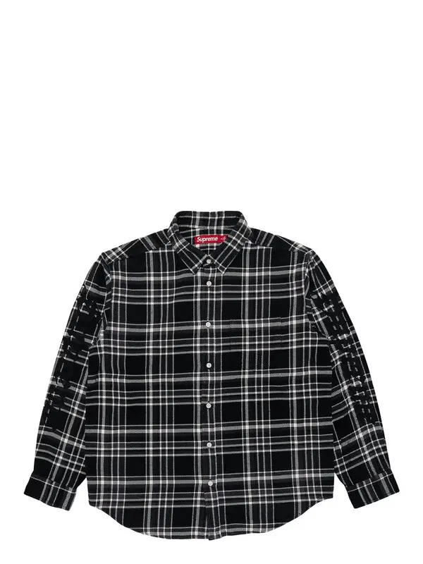 Supreme Old English Plaid Flannel Shirt - Black