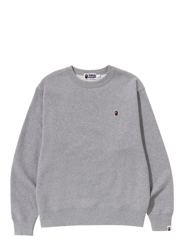 A BATHING APE Ape Head Relaxed Fit Crewneck - Grey