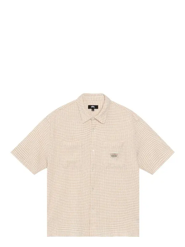StÜssy Crinkled Check Short-sleeve Shirt - Tan