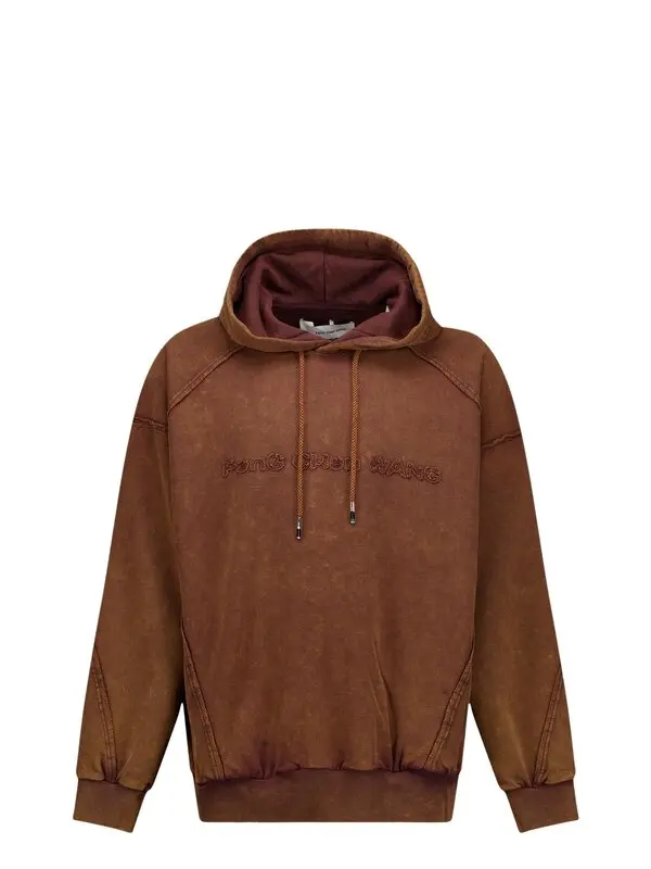 FENG CHEN WANG Washed Hoodie - Brown
