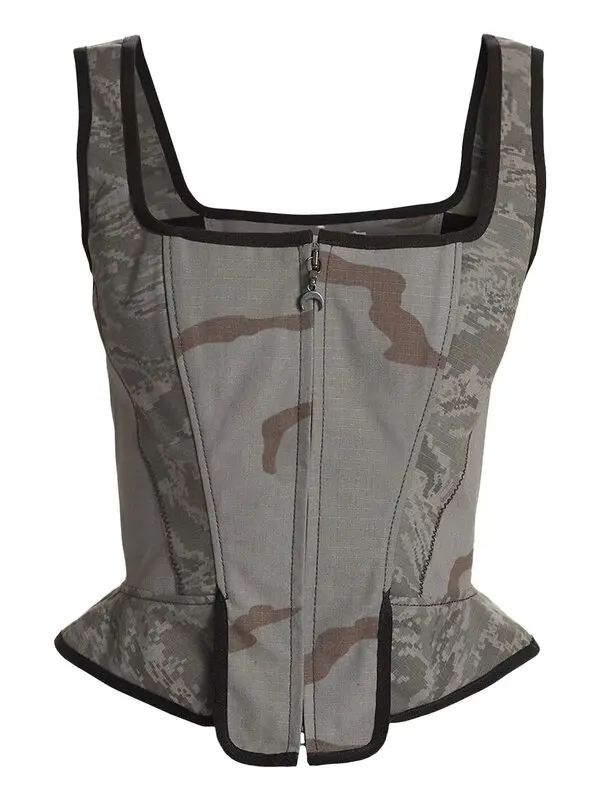MARINE SERRE Regenerated Camo Corset - Grey