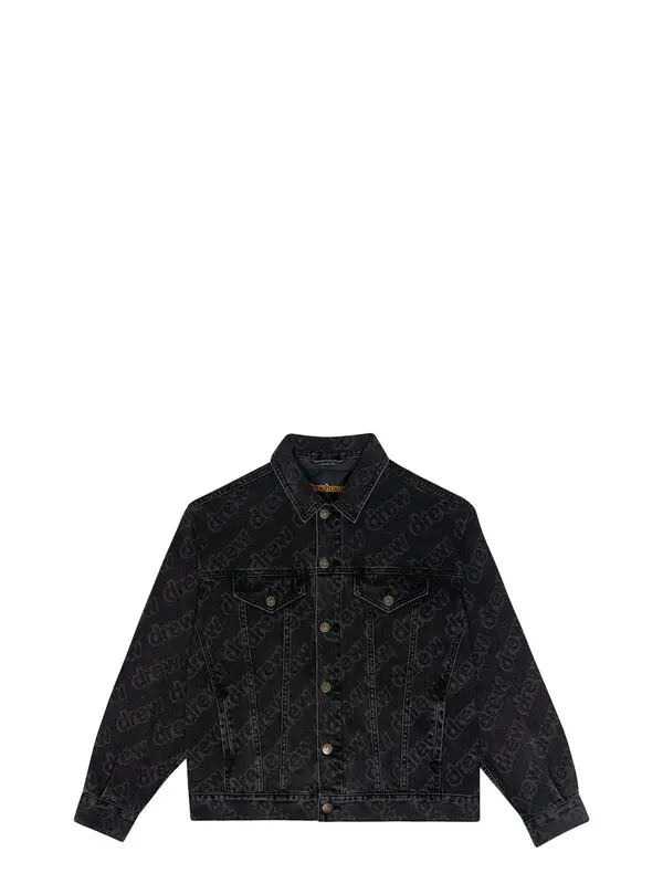 Drew House Secret Letter Loose Denim Jacket - Black