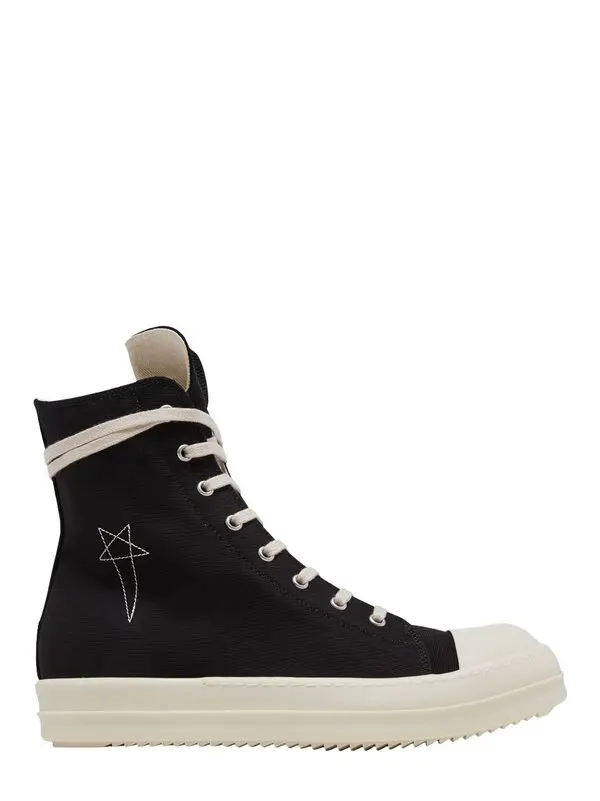 Rick Owens Lido Pentagram High Top Sneakers - Black