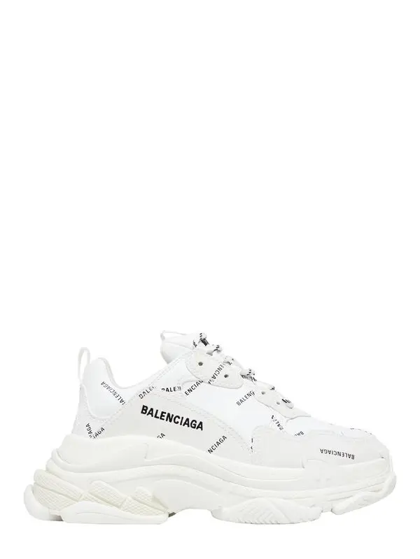 Balenciaga Triple S All Over Logo Sneakers - White