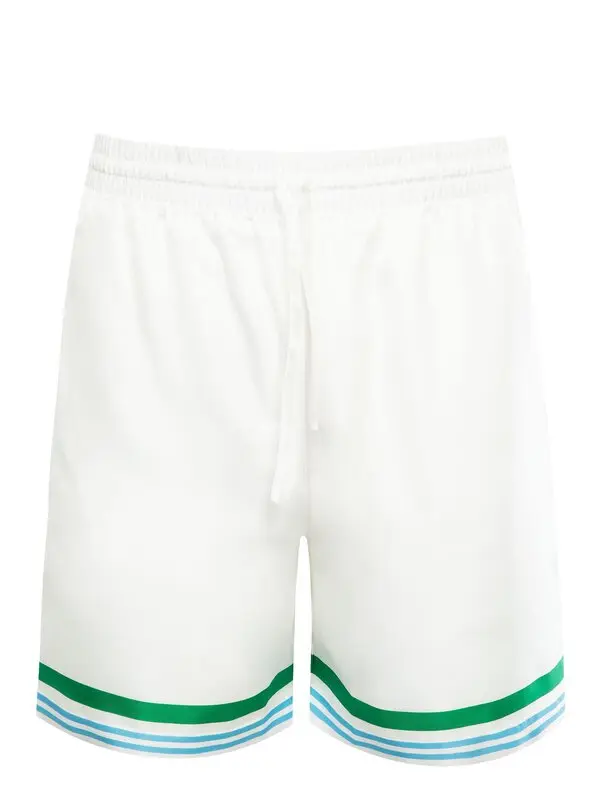 Casablanca Silk Shorts With Drawstring - White