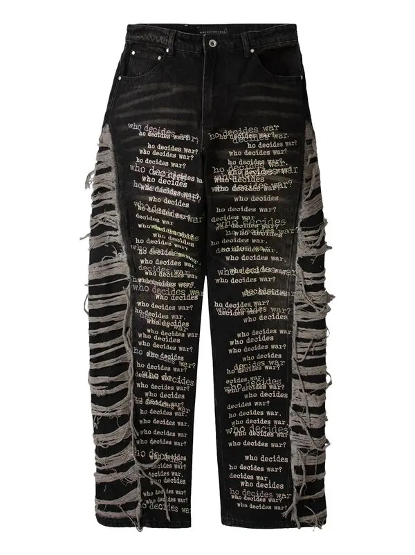 WHO DECIDES WAR BY EV BRAVADO Ultra Flare Scripture Denim Pants - Brown