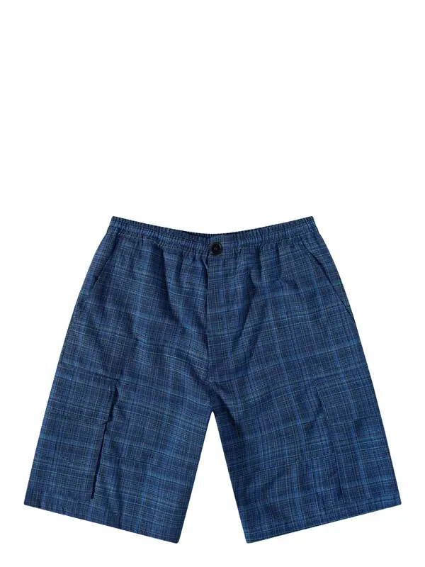Marni Plaid Cargo Shorts - Blue