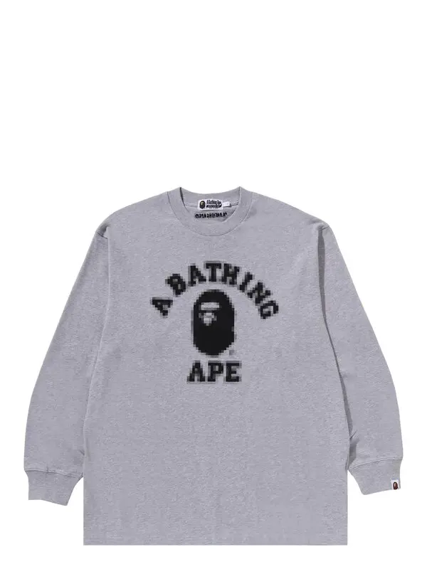 A BATHING APE College Relaxed Fit Long-sleeve Tee - Grey