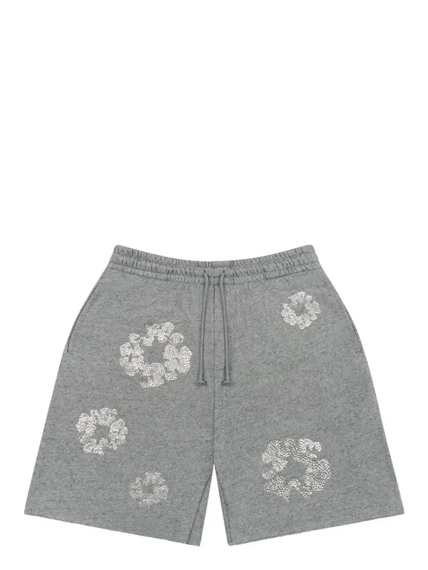 DENIM TEARS Cashmere Swarovski Cotton Wreath Shorts - Grey