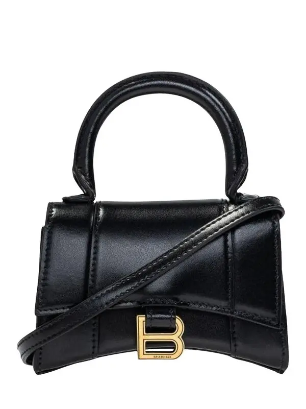 Balenciaga Mini Hourglass Top Handle Bag - Black