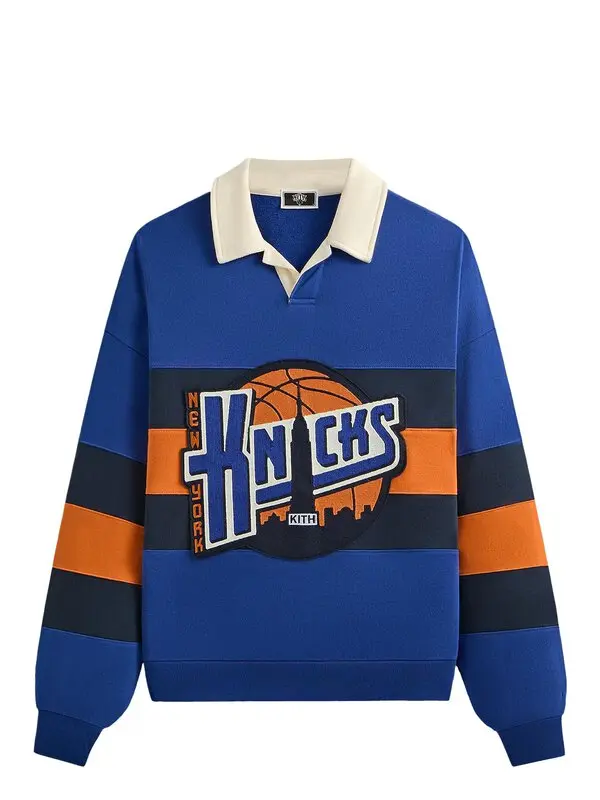 Kith For The New York Knicks Ball Nelson Collared Pullover - Blue