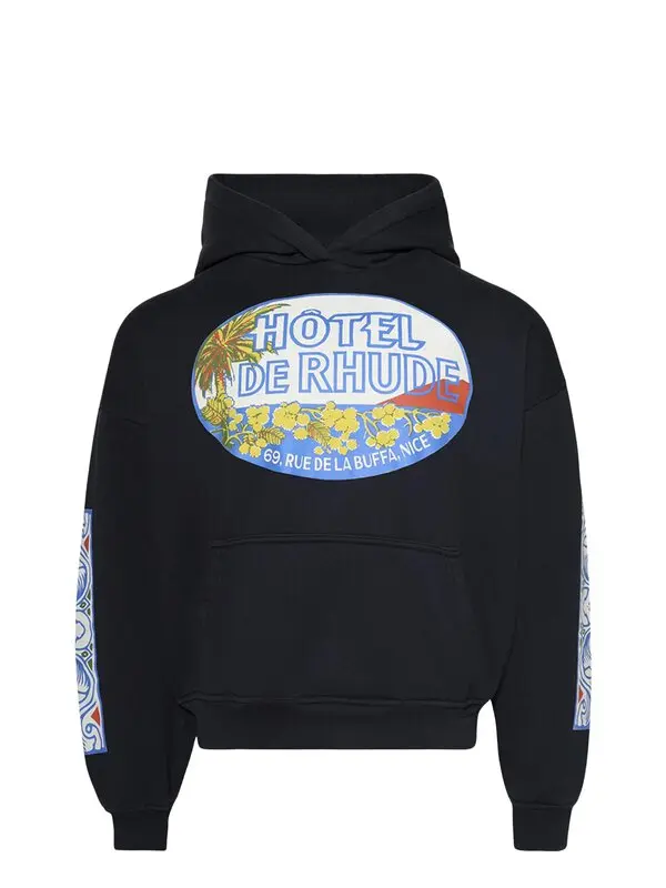 Rhude Hotel Hoodie - Black