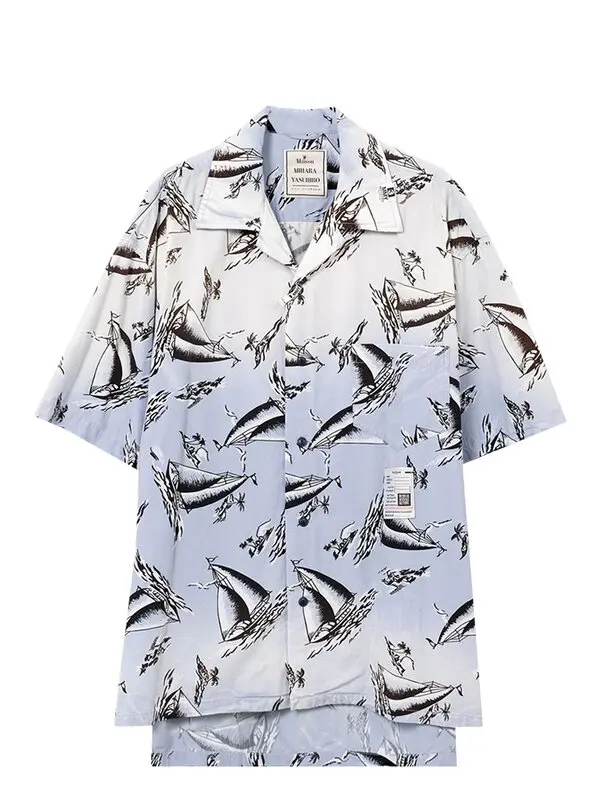 Mihara Yasuhiro Printed Short-sleeve Shirt - Blue
