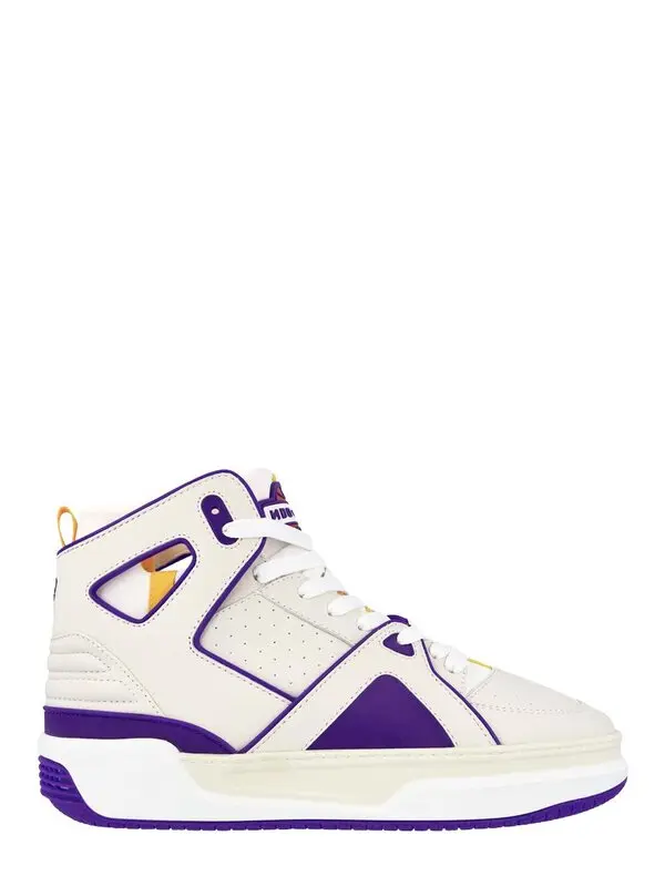 JUST DON Basketball Courtside Hi Sneakers - White