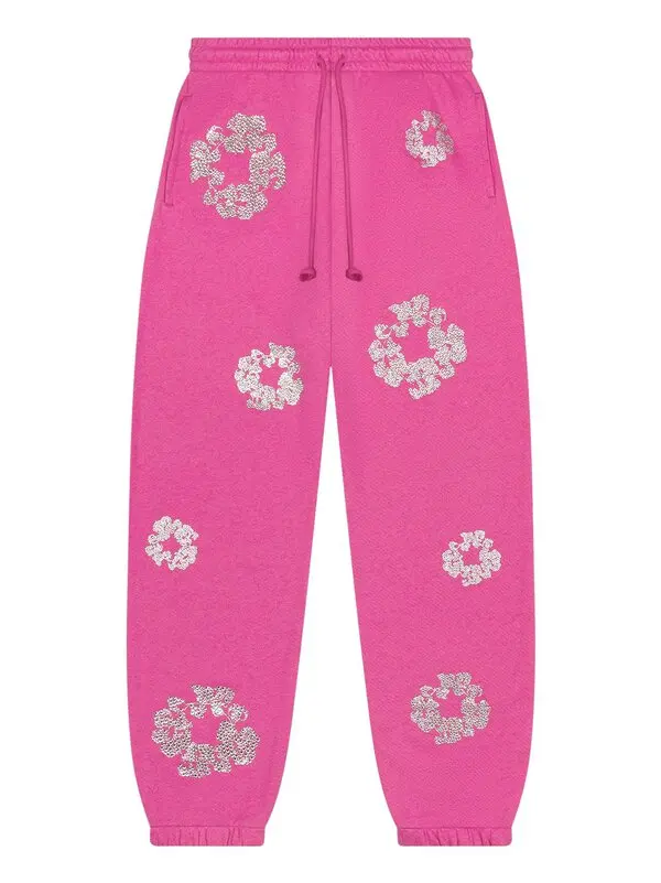 DENIM TEARS Cashmere Swarovski Cotton Wreath Sweatpants - Pink