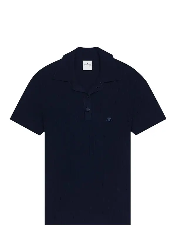 COURREGES Rib Knit Polo - Blue