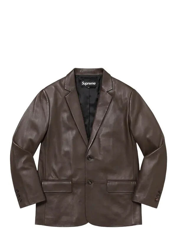 Supreme Leather Blazer - Brown